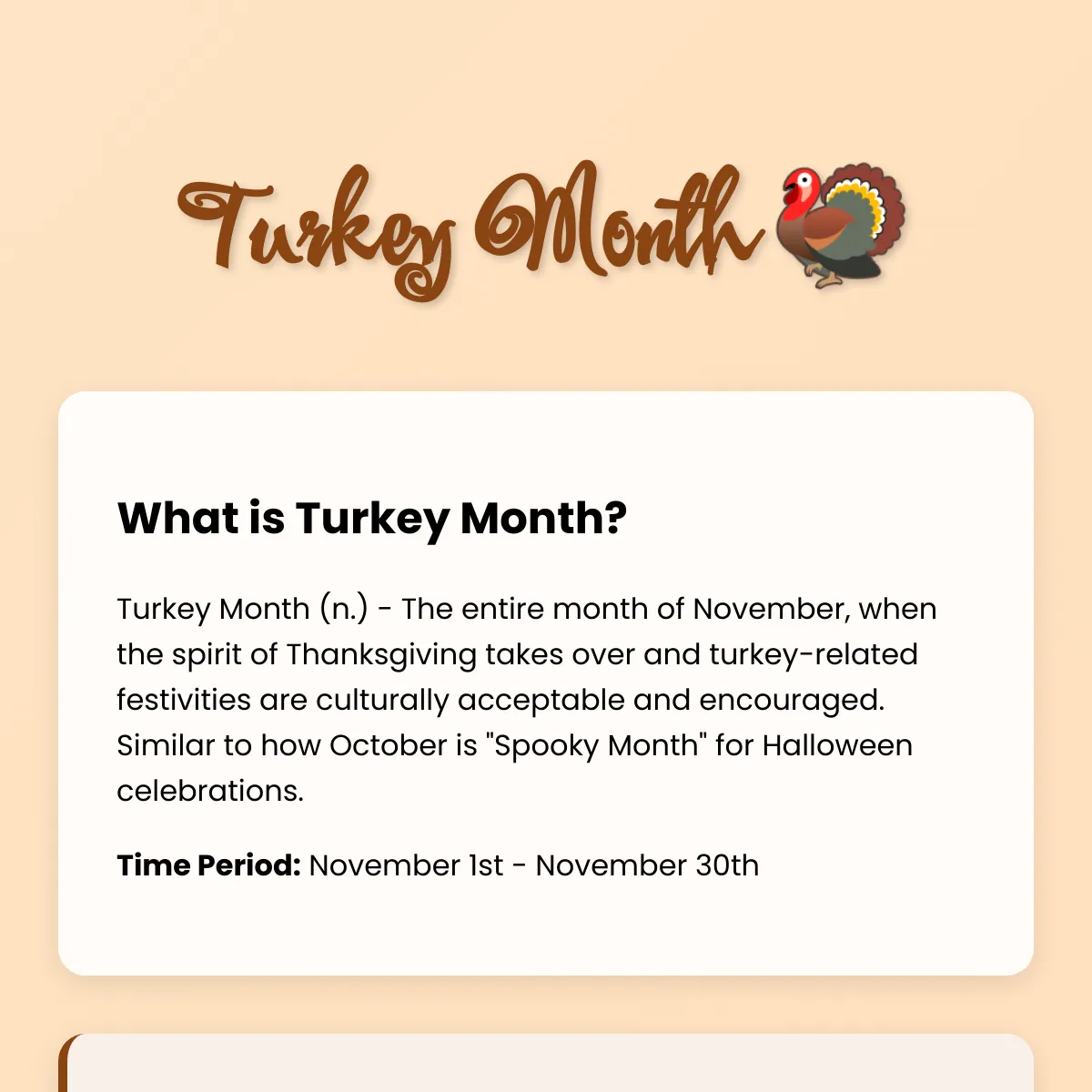Turkey Month - A November Celebration