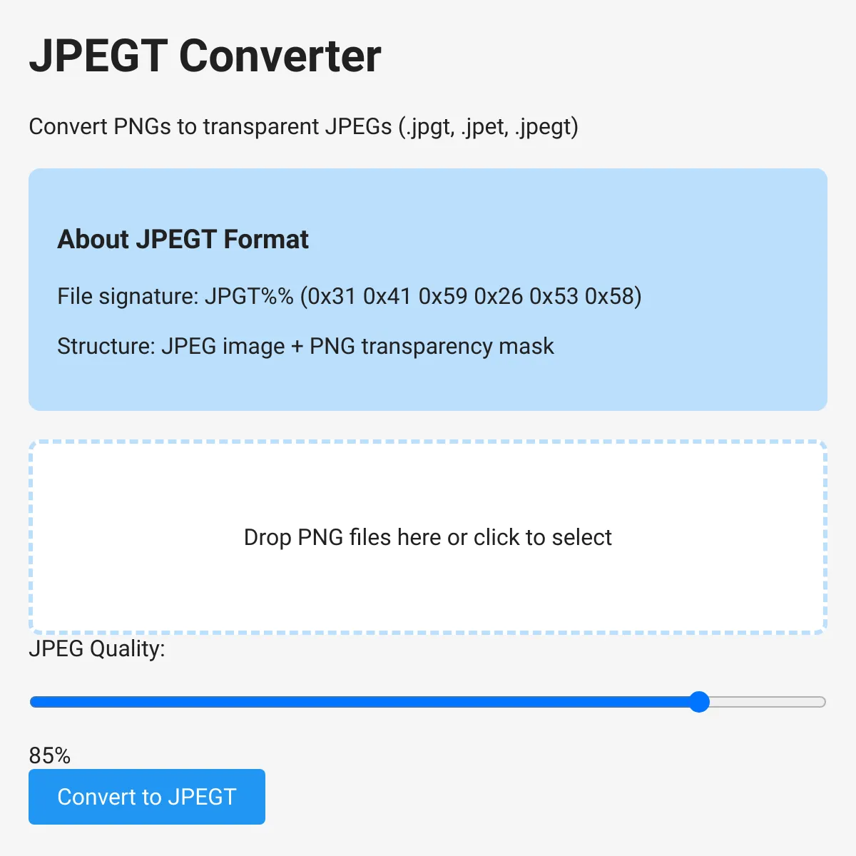 JPEGT Converter - Transparent JPEG Files