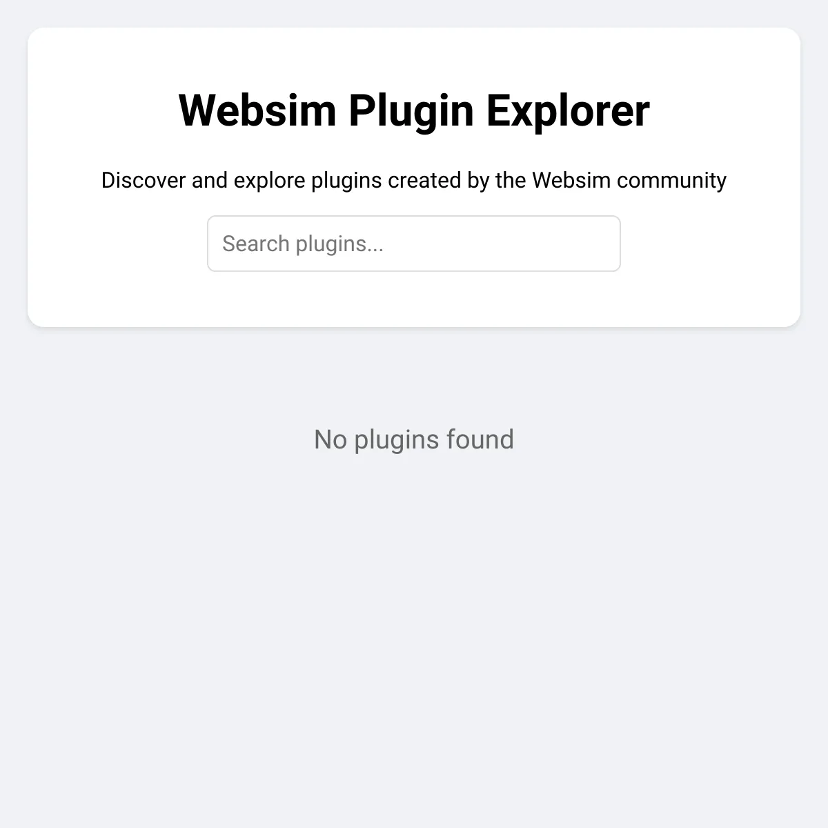 Websim Plugin Explorer