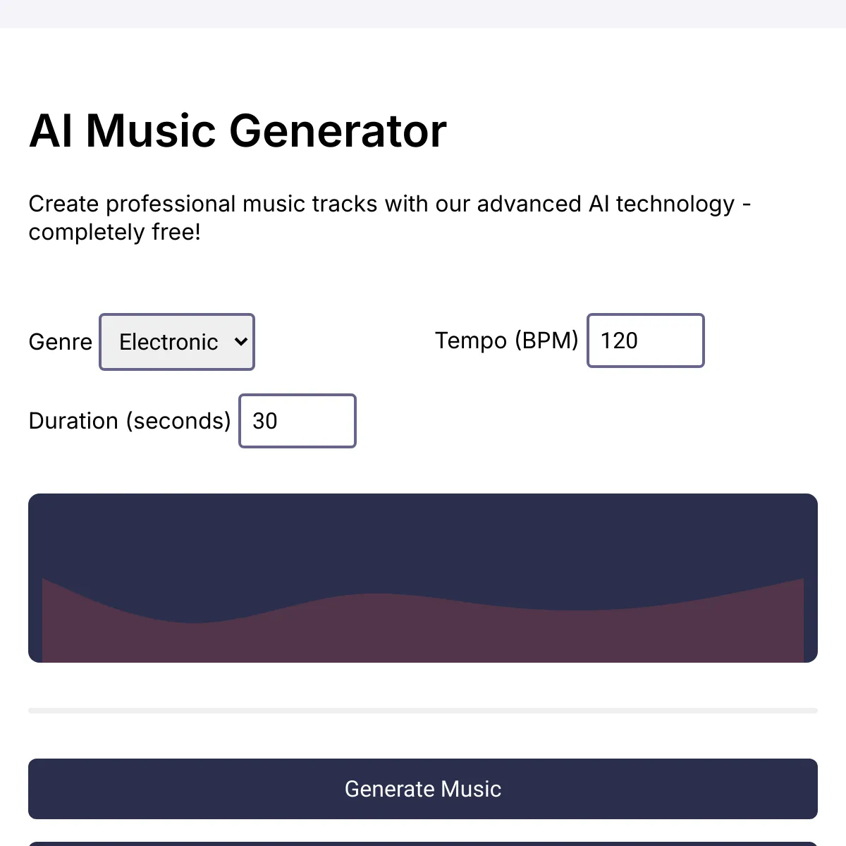 AI Music Generator Demo
