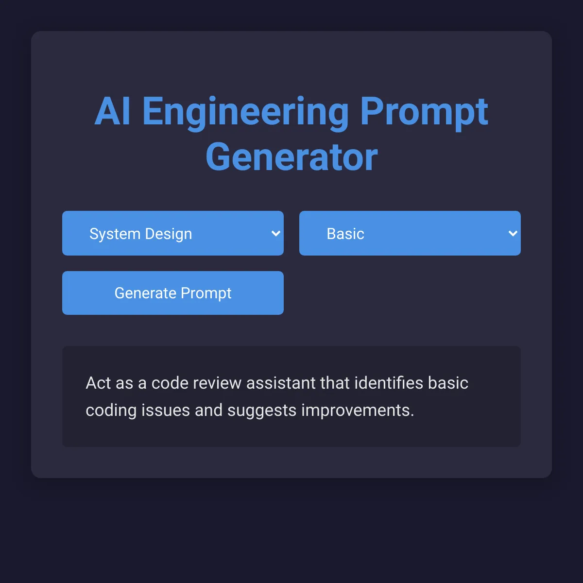 AI Engineering Prompts Generator
