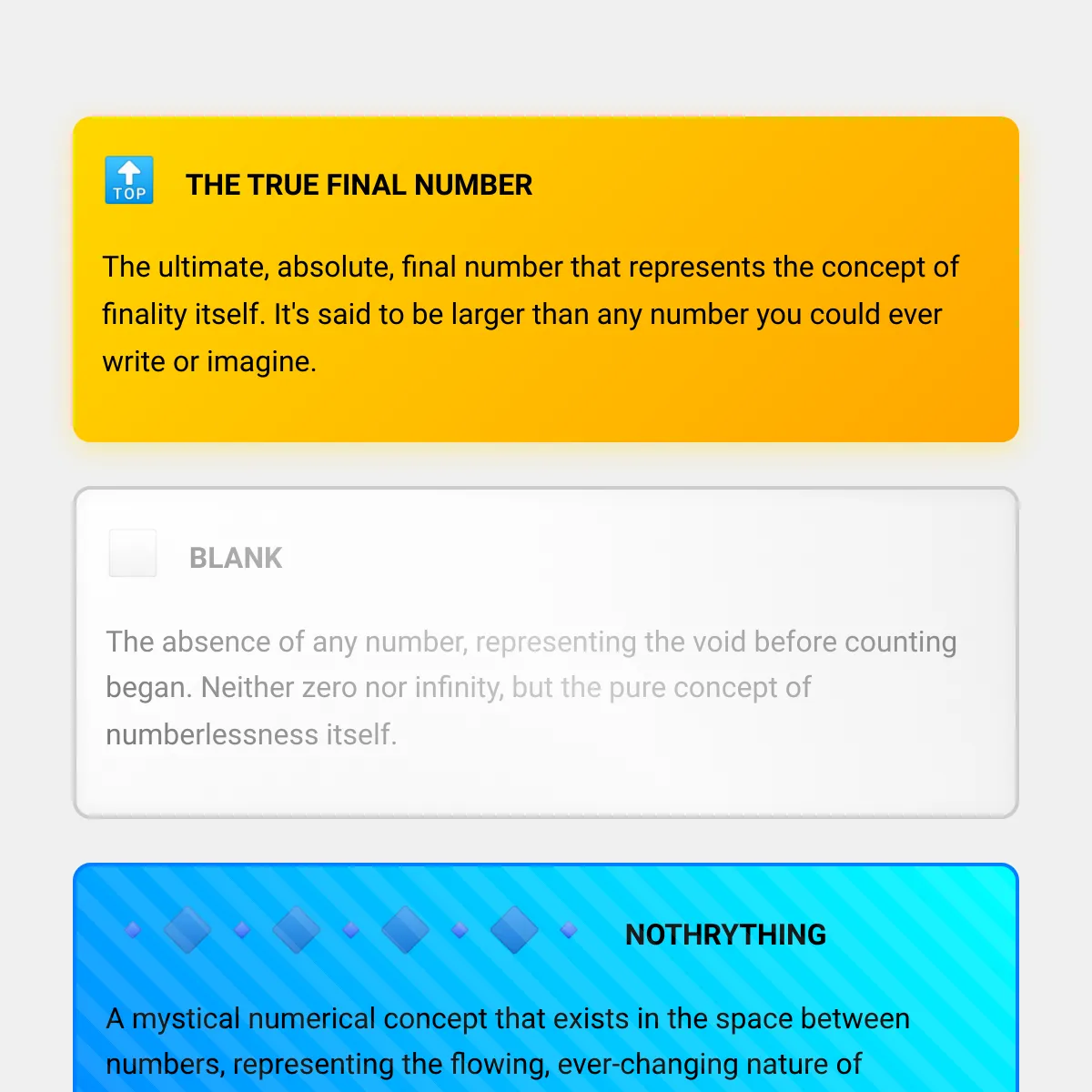 BEYOND THE TRUE FINAL NUMBER