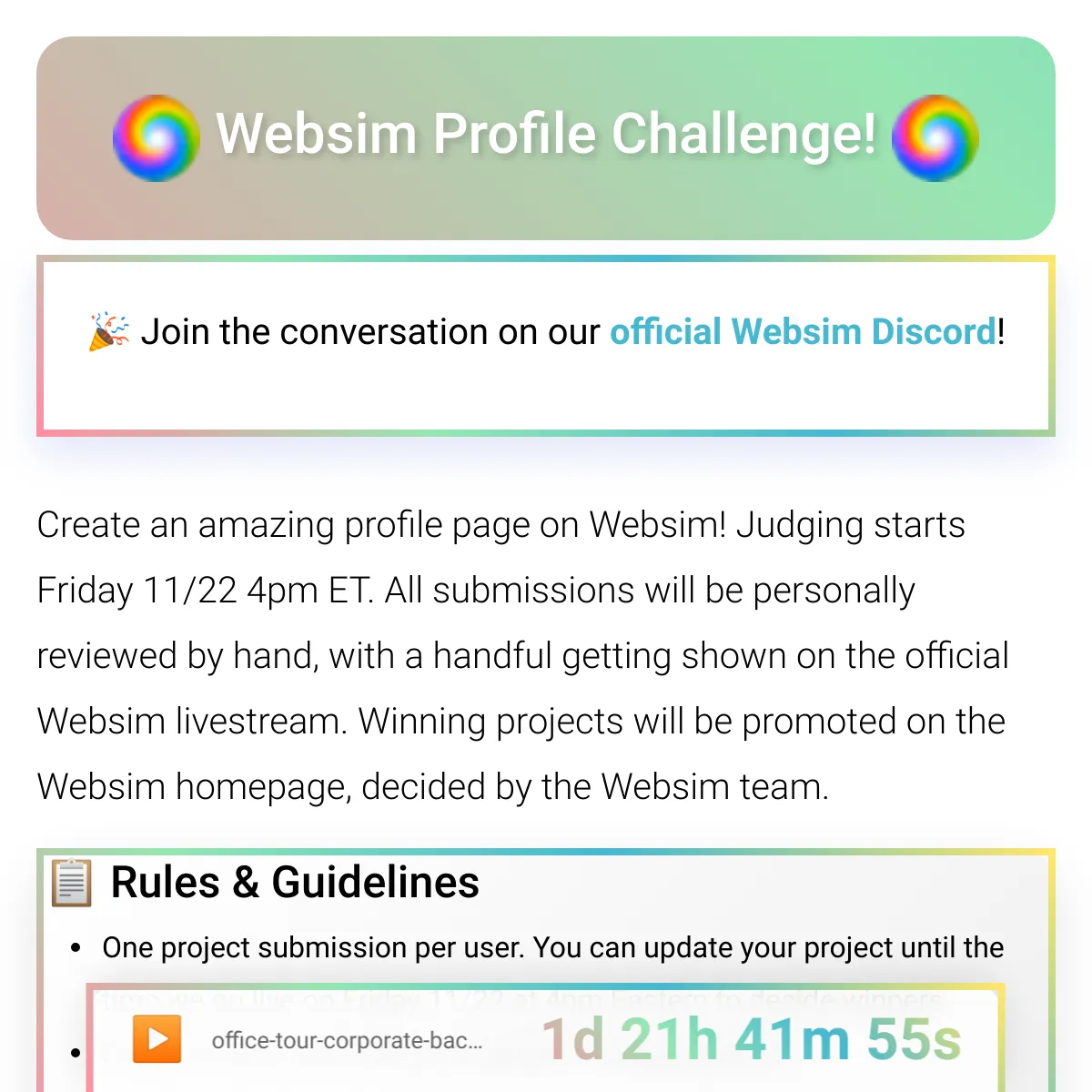 Websim Profile Showcase!