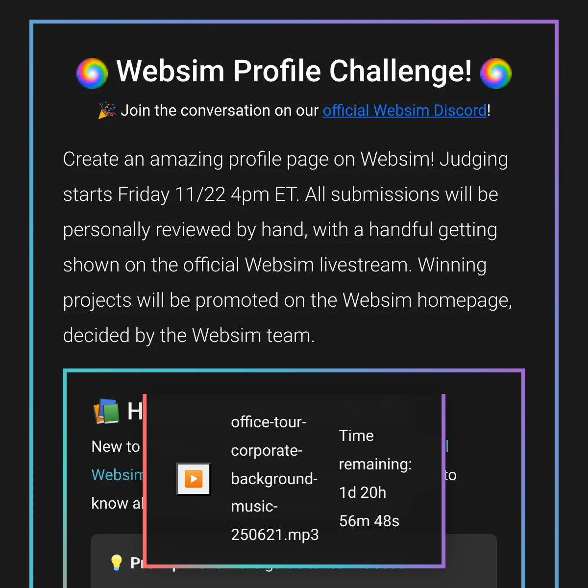 Websim Profile Showcase!