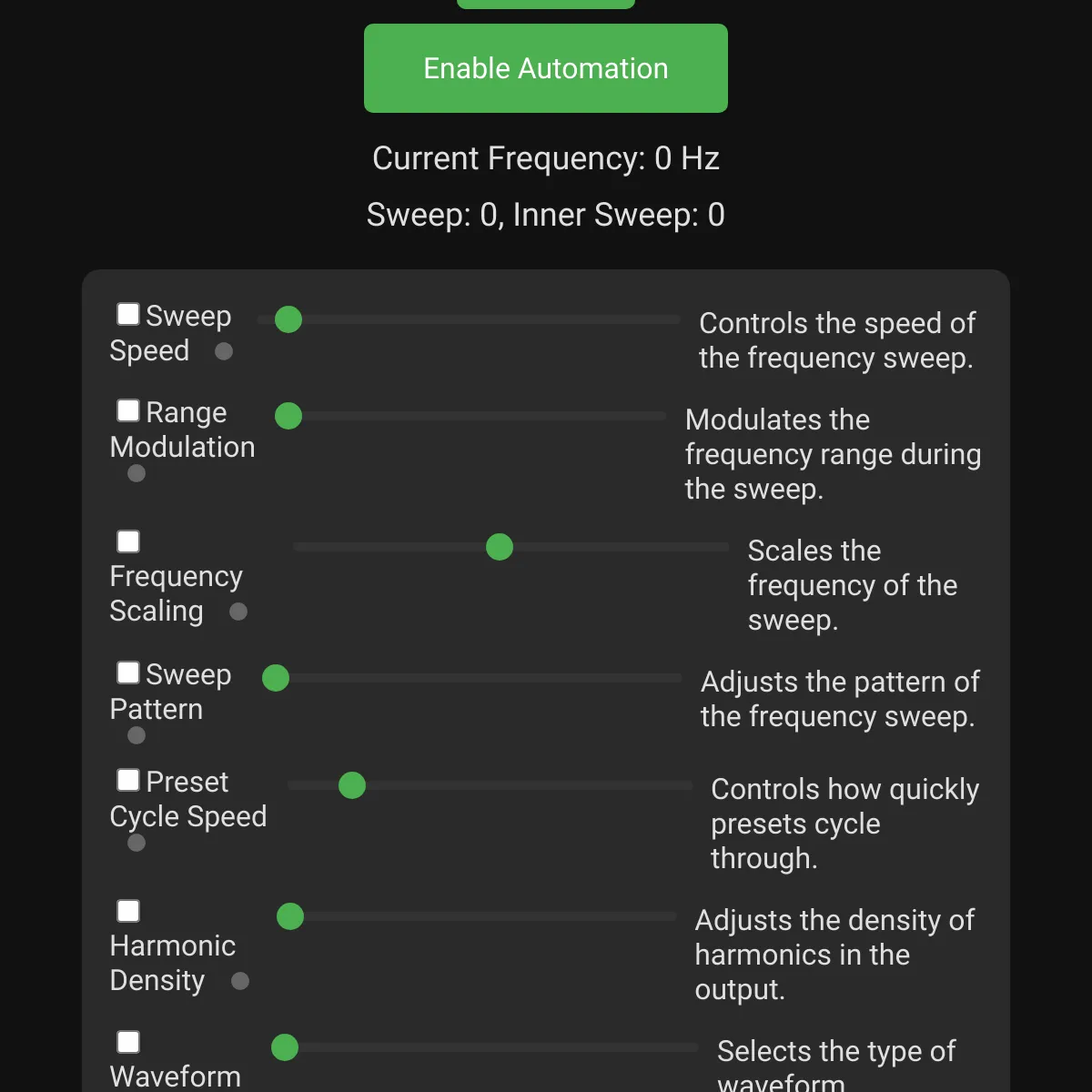 Advanced Frequency Sweep Simulator