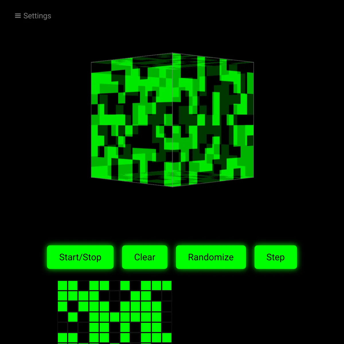 Conway's Game of Life on a Cube