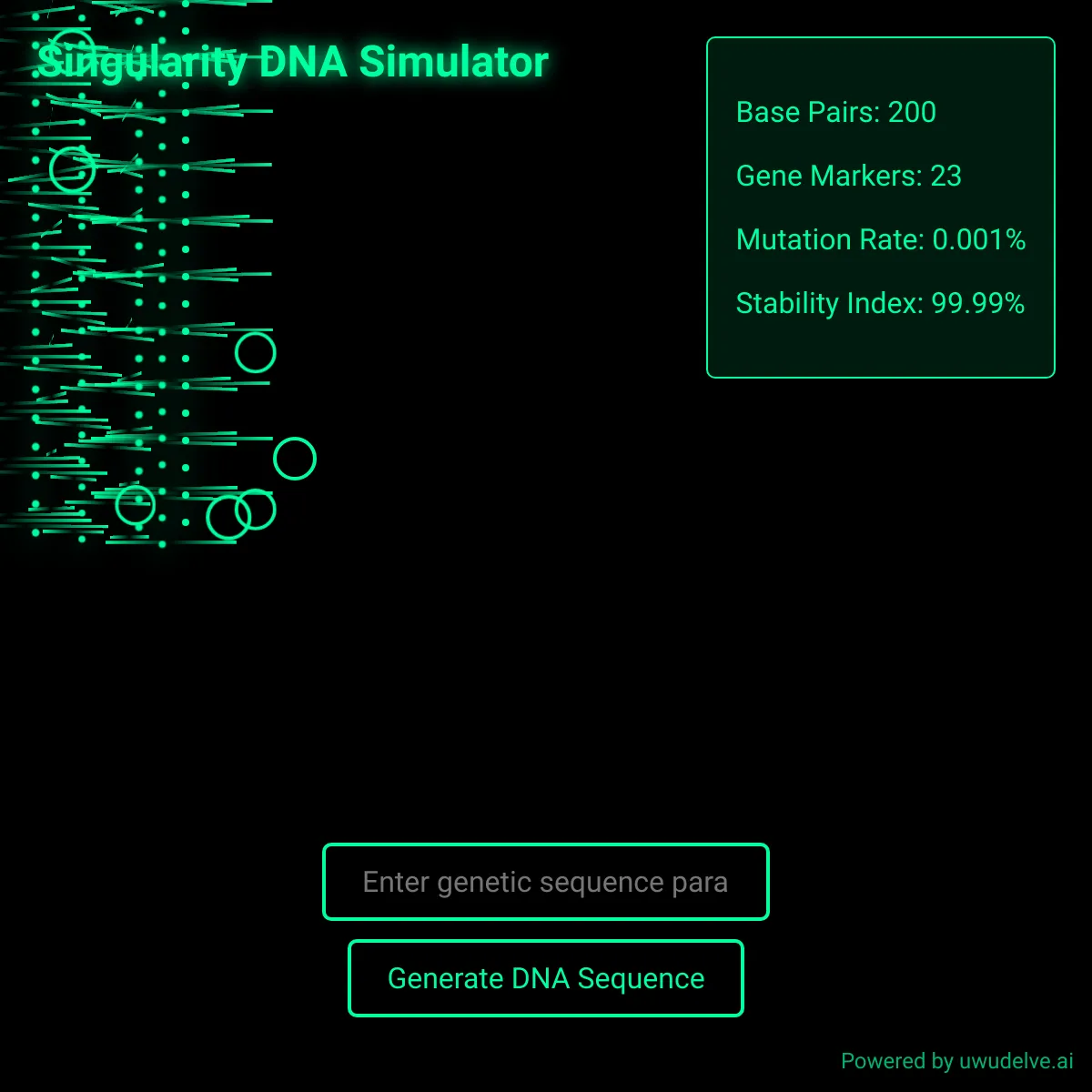 Glonkrtics.com DNA Simulator powered by uwudelve.ai