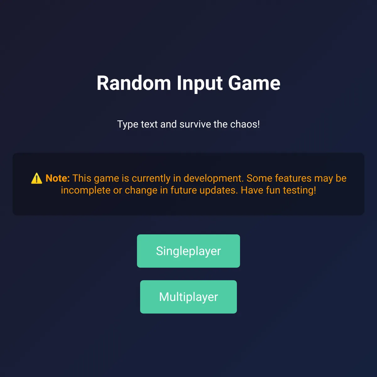 Random Input Game