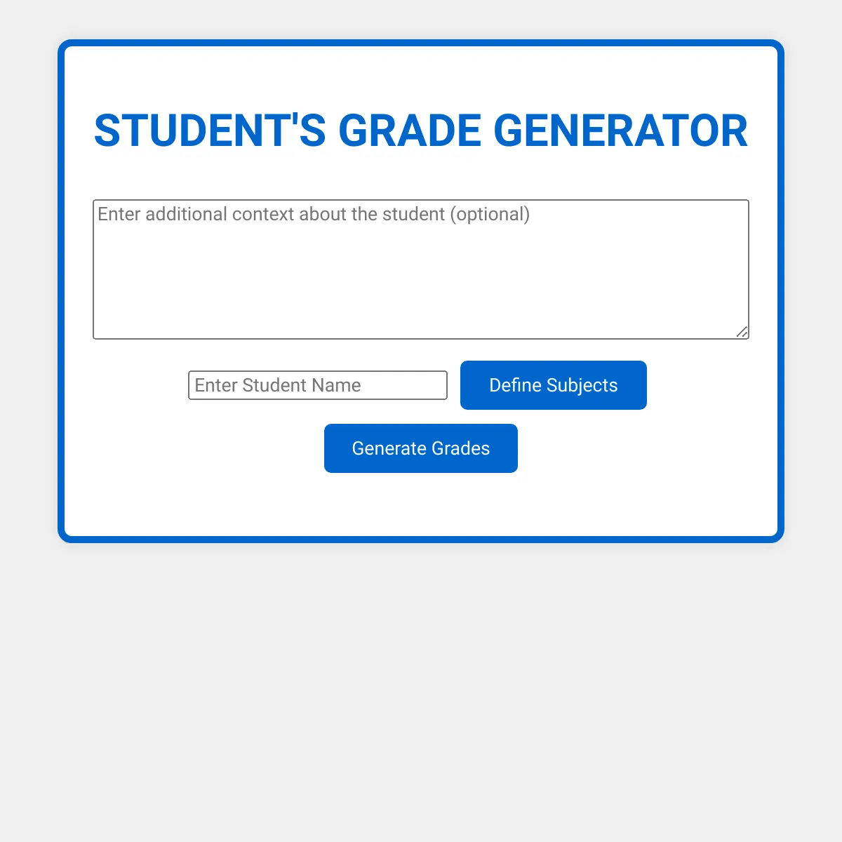 AI Student's Grade Generator
