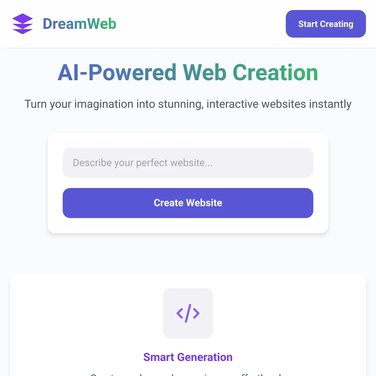 DreamWeb AI - NOT WebSim