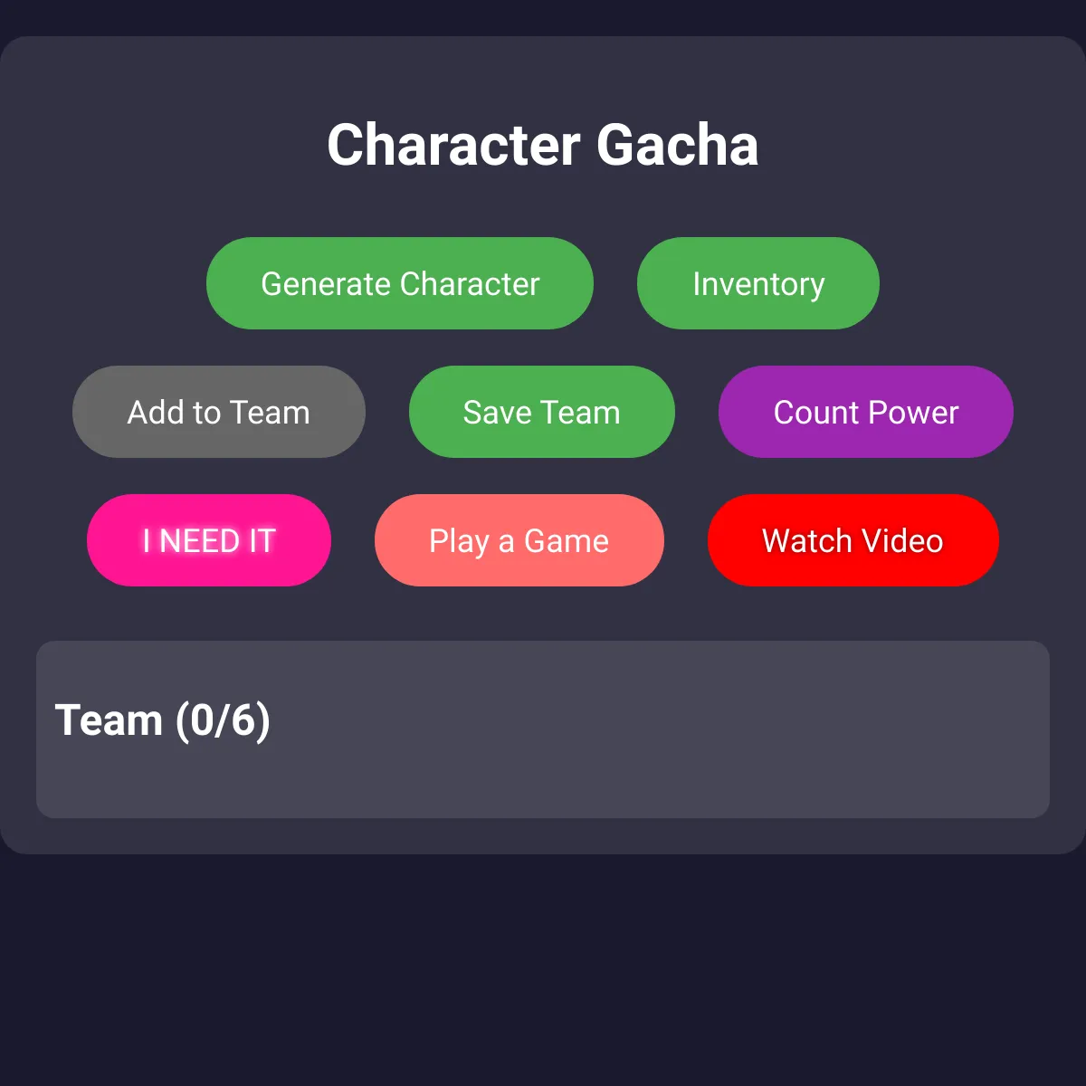 Character RNG Gacha