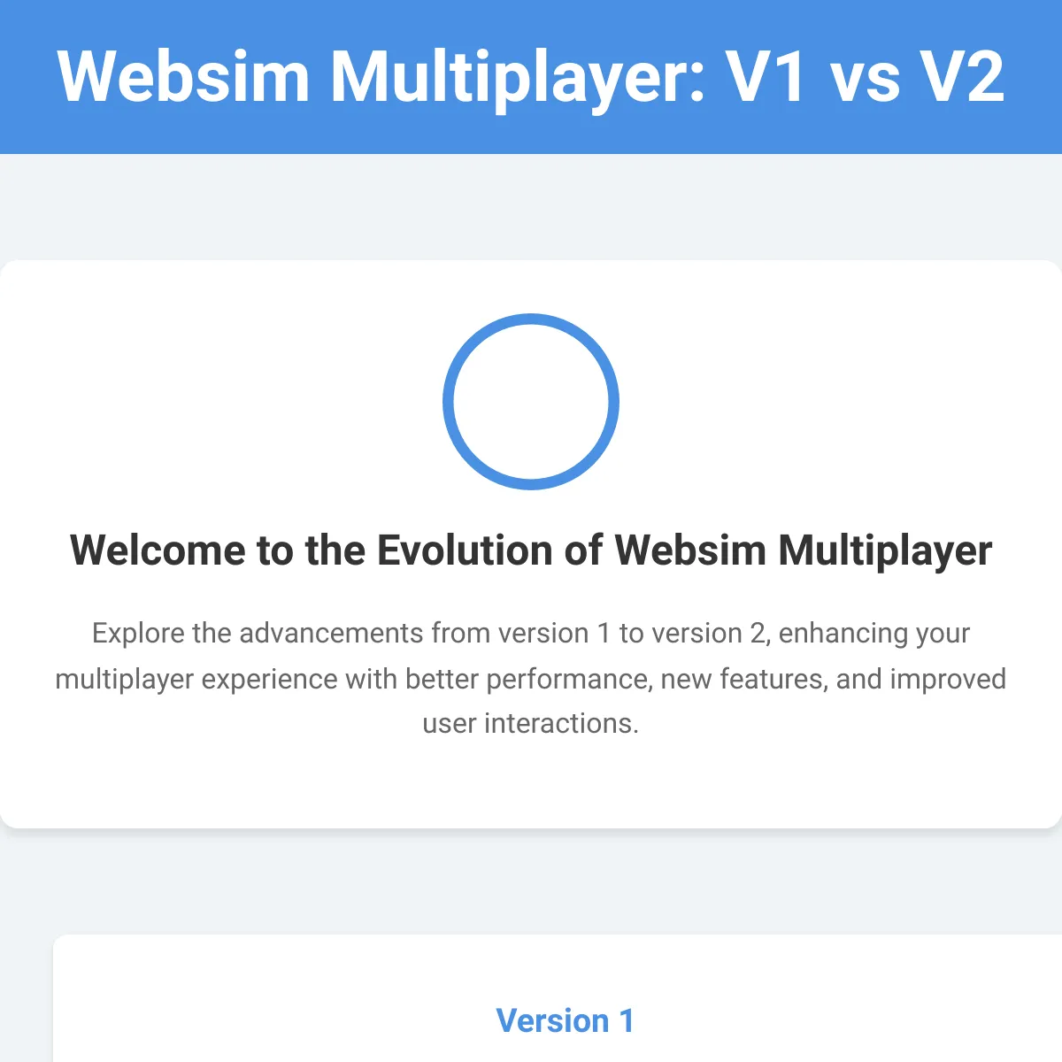 Websim Multiplayer: V1 vs V2 Comparison