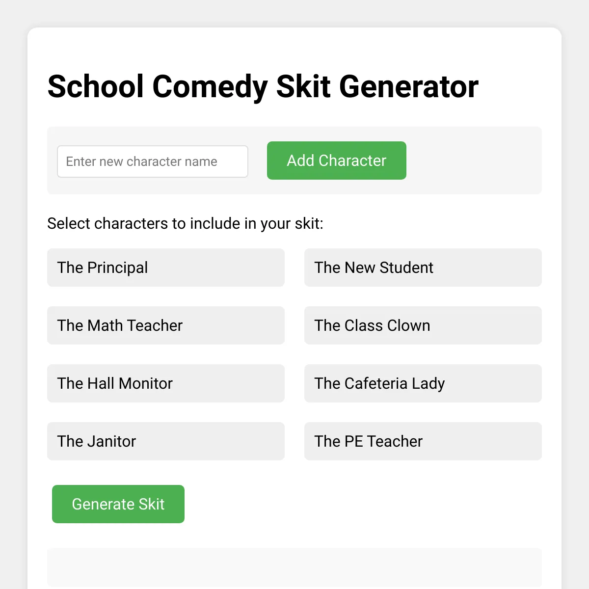 Chris Skit Generator