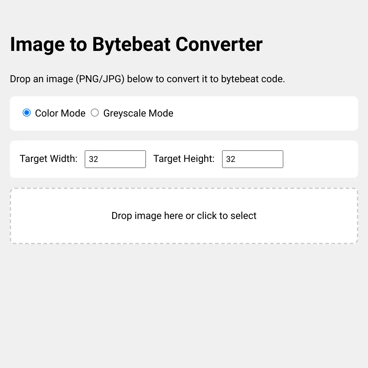 Image to Bytebeat Converter