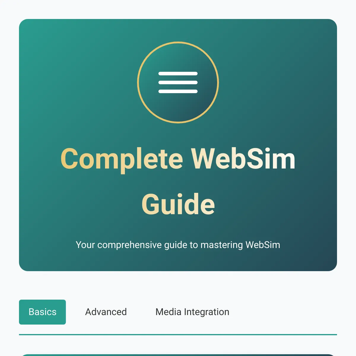 Comprehensive WebSim Guide