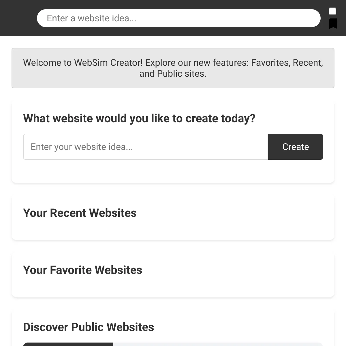 WebSim Creator - Website Generator