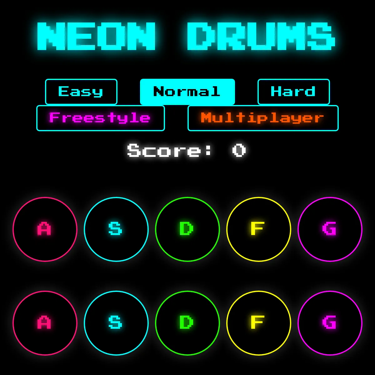 Neon Drums - Rhythm Game