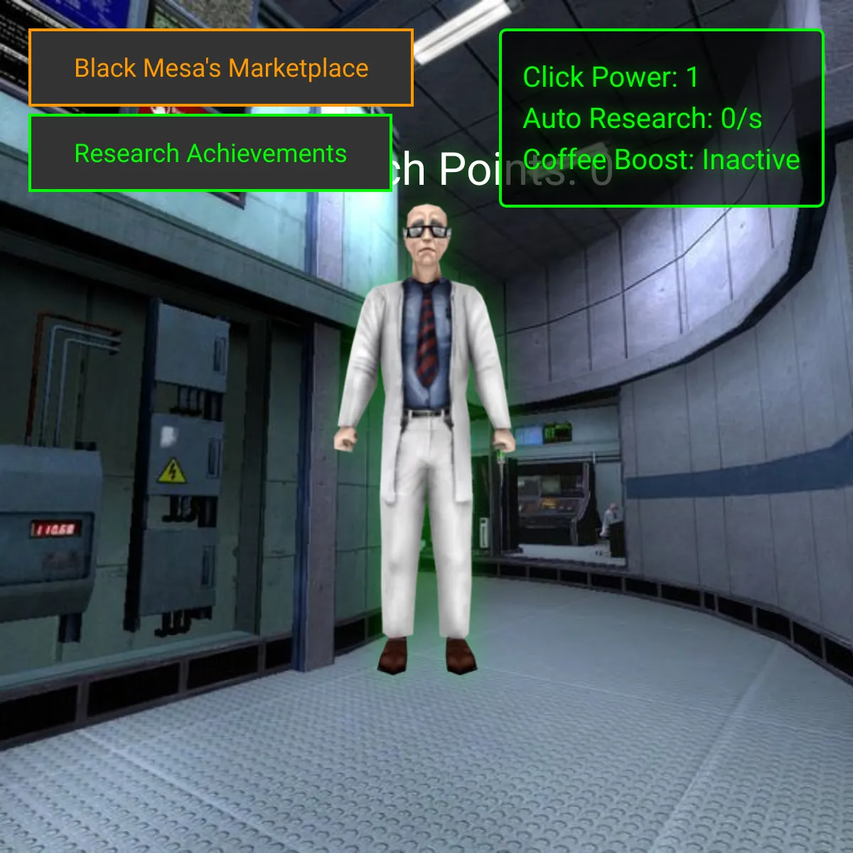 Half-Life Scientist Clicker Game