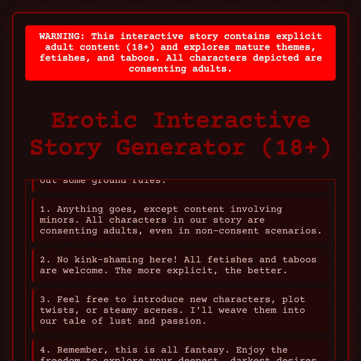 Interactive Erotic Story Generator (18+)