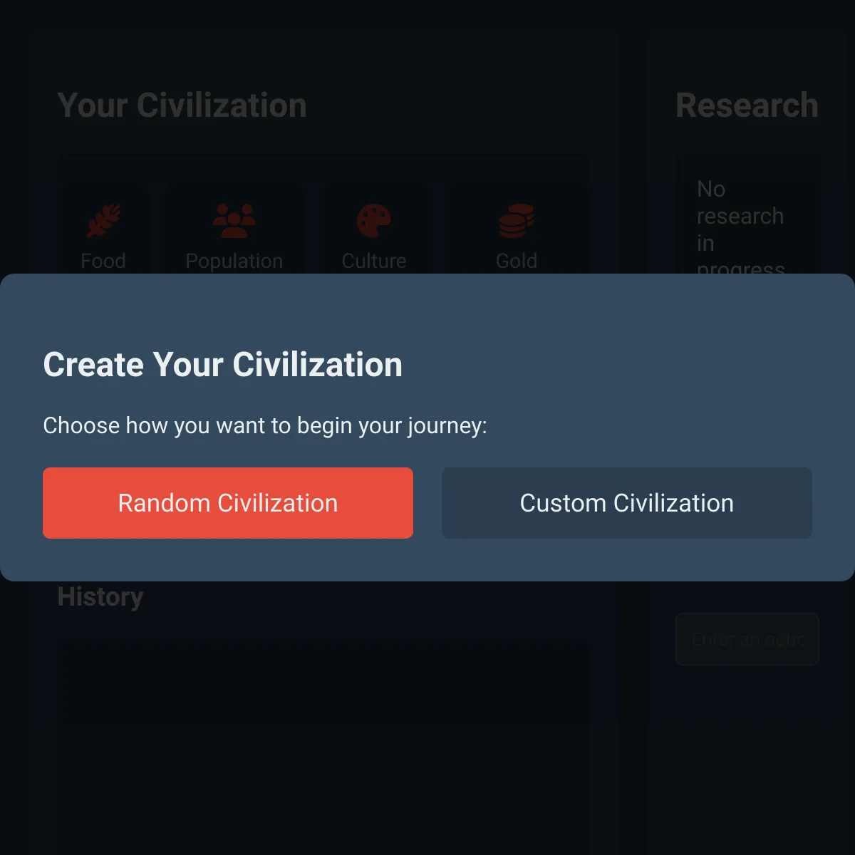 Civilization Game: Create and Manage Your Own Civilization