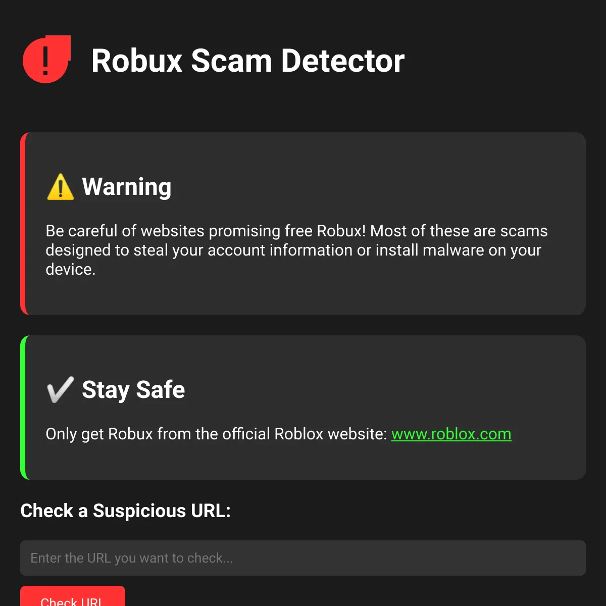 Robux Scam Blocker