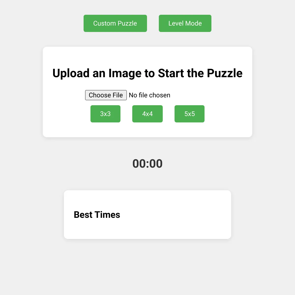 Puzzle Game with Image Upload