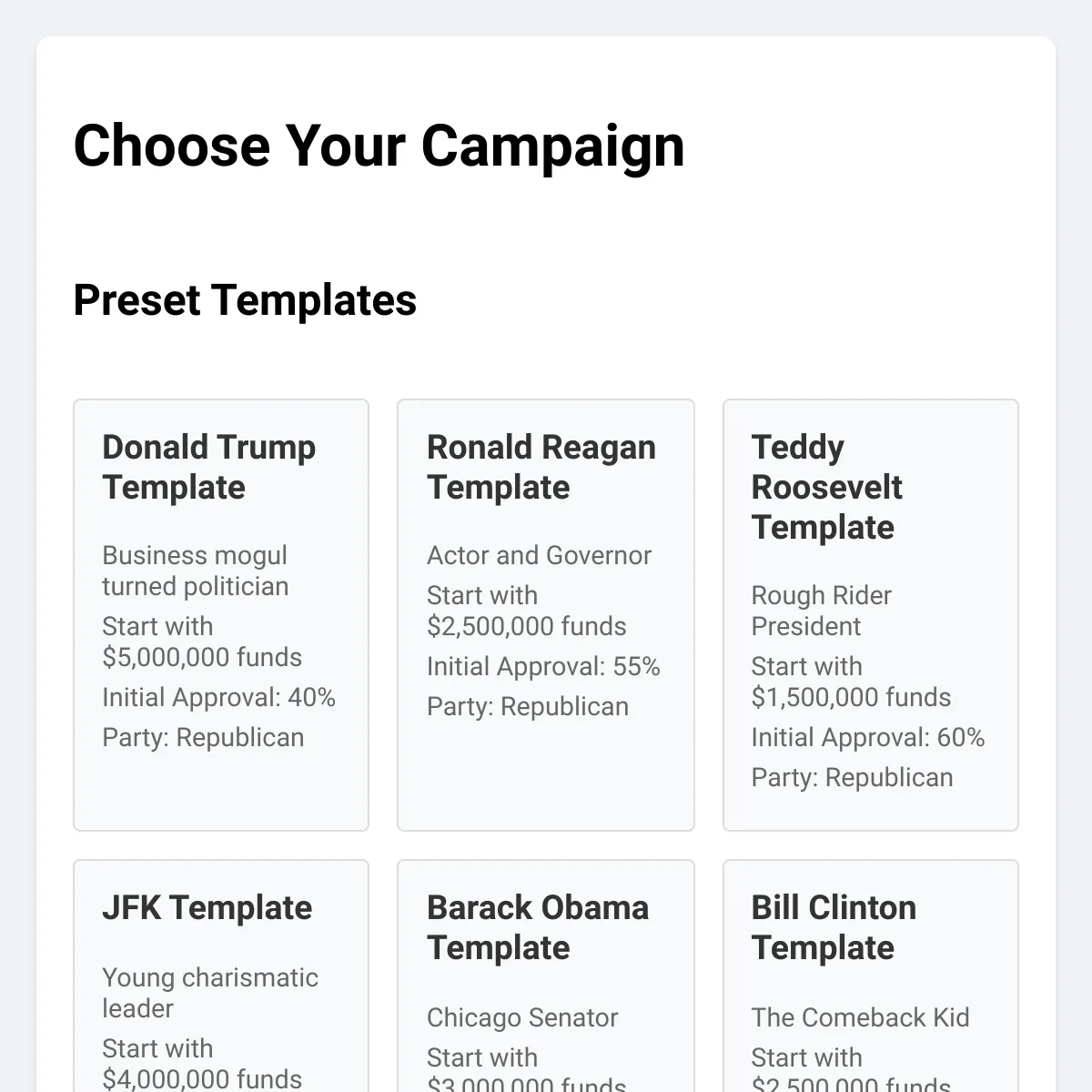 Political Campaign Simulator