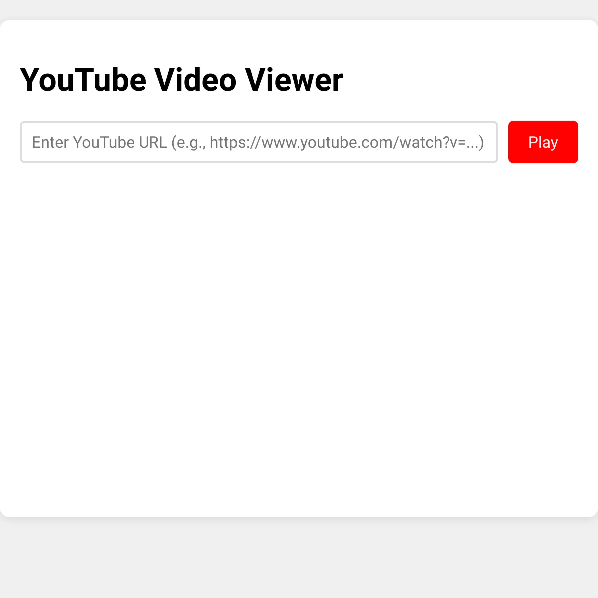 Simple YouTube Video Viewer