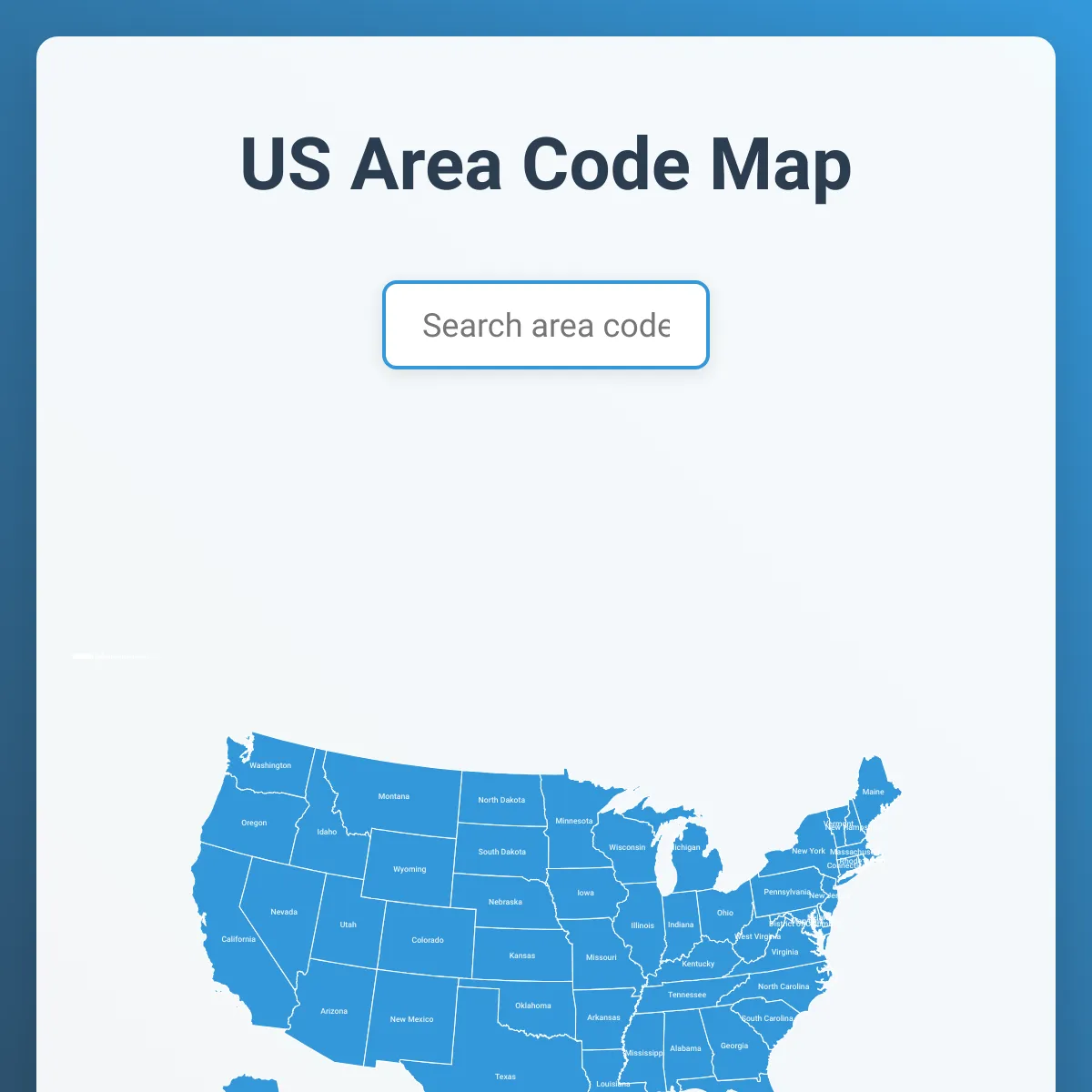 US Area Code Map