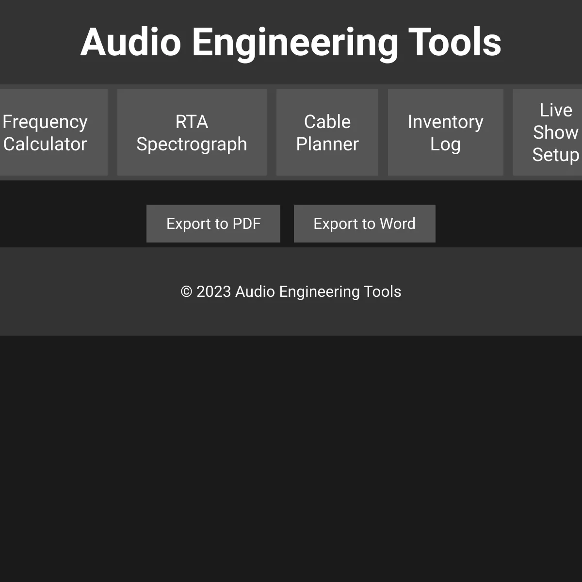 Audio Engineering Tools
