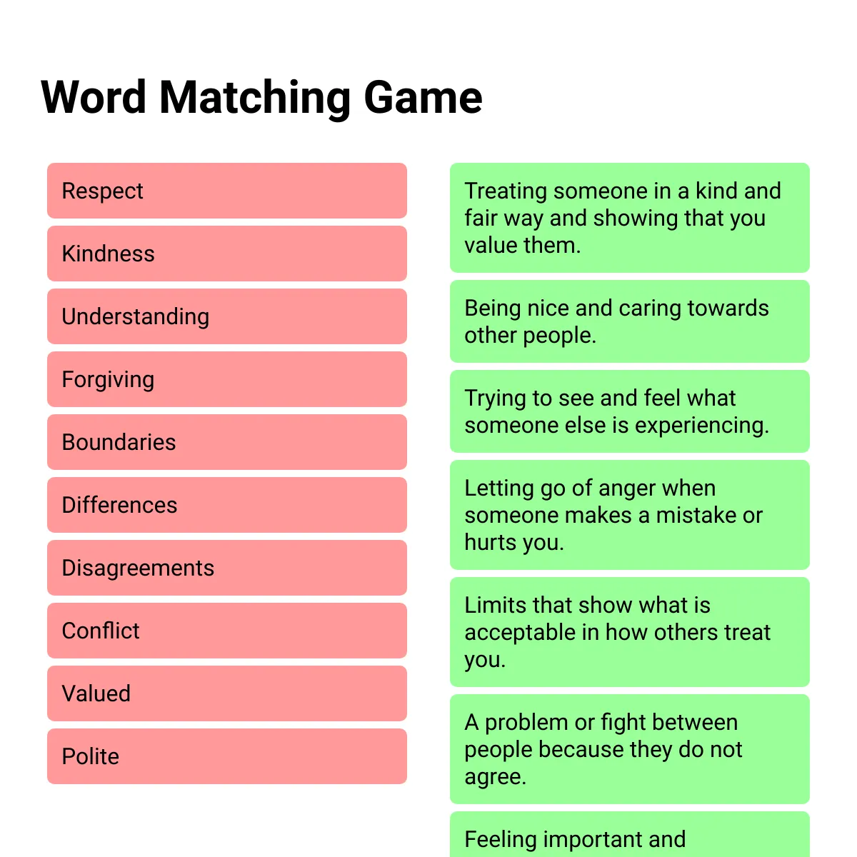 Word Matching Game