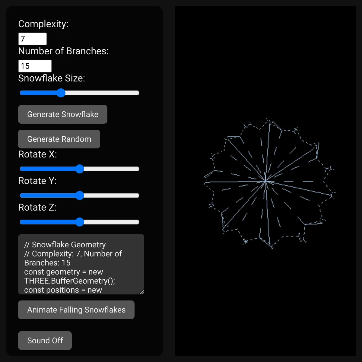 Procedural 3D Snowflake Generator