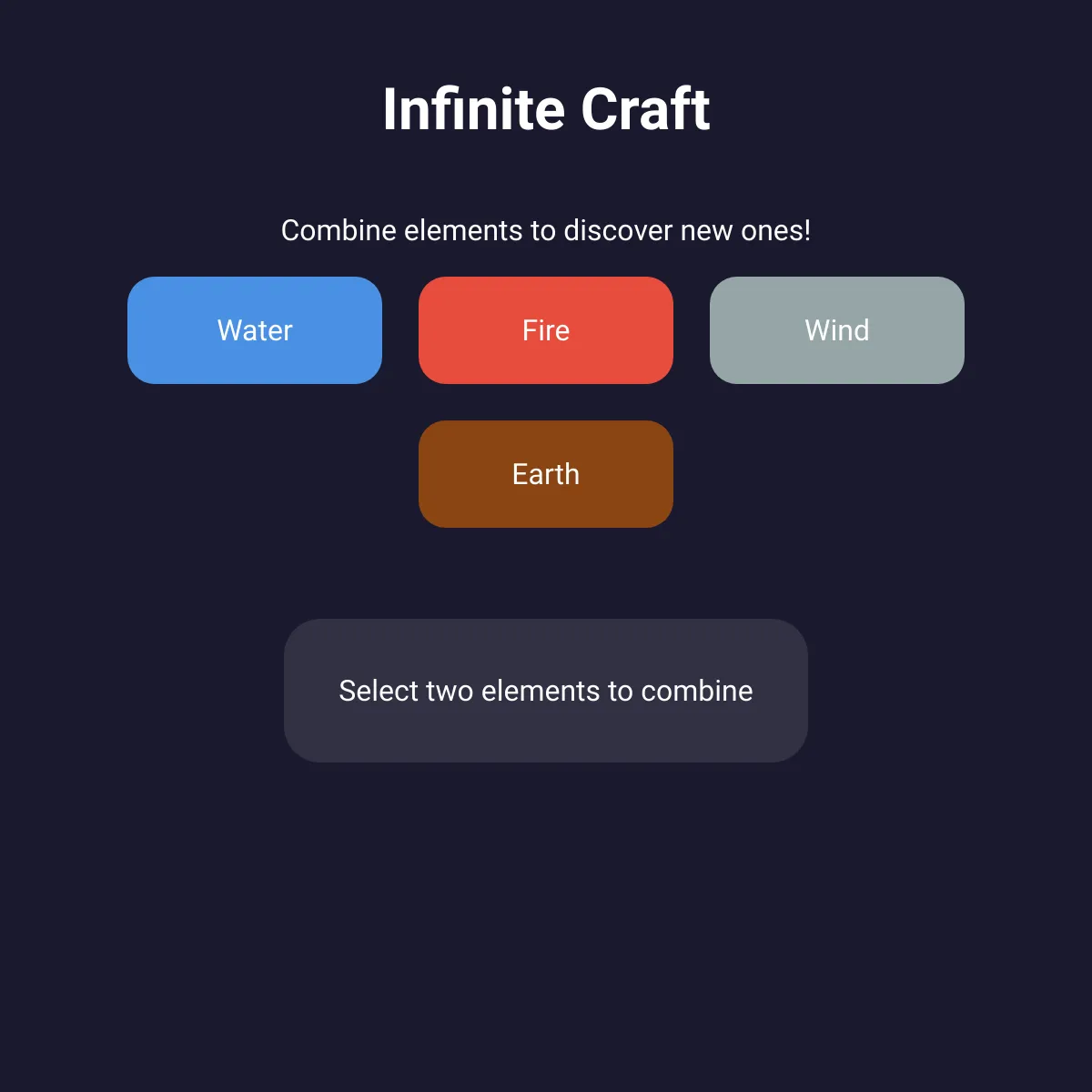 Infinite Craft (in websim)