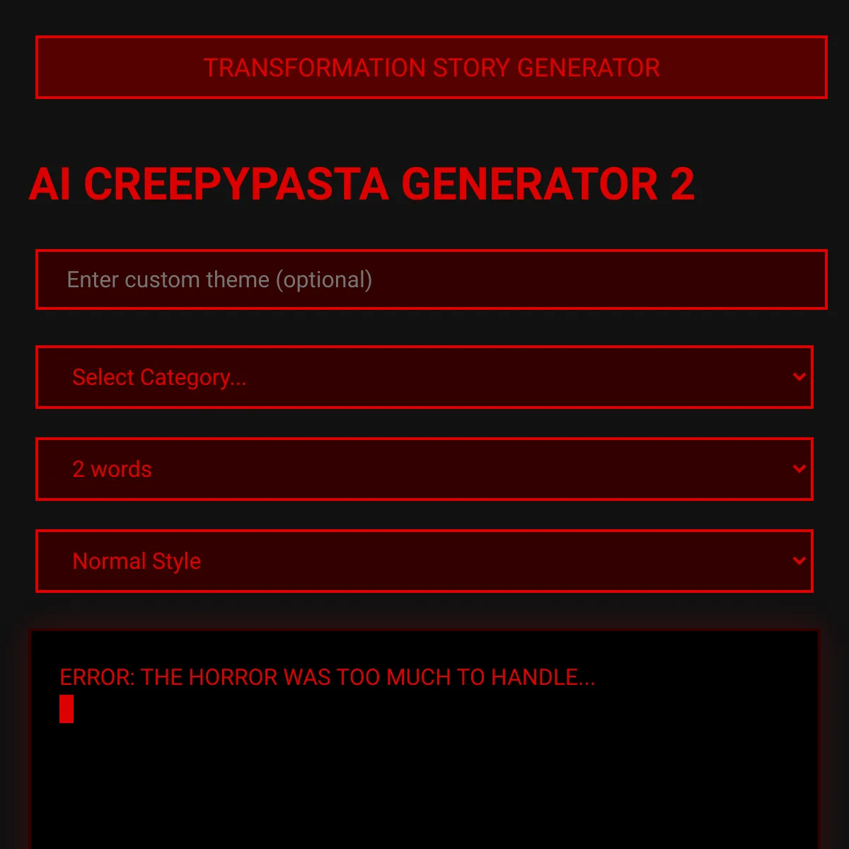 AI Creepypasta Generator 2