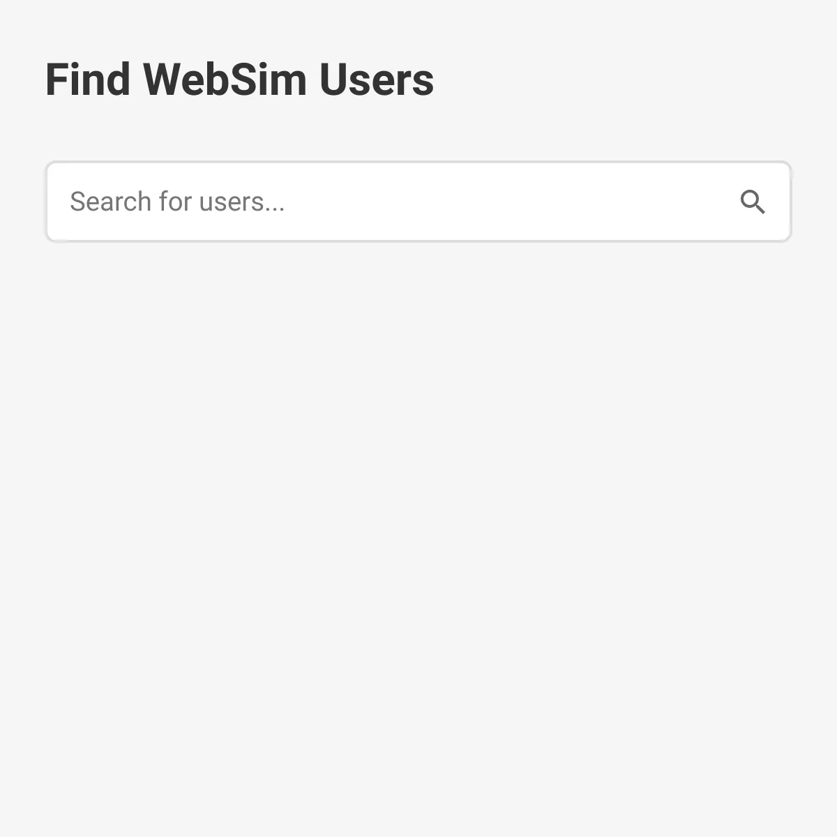 WebSim User Search