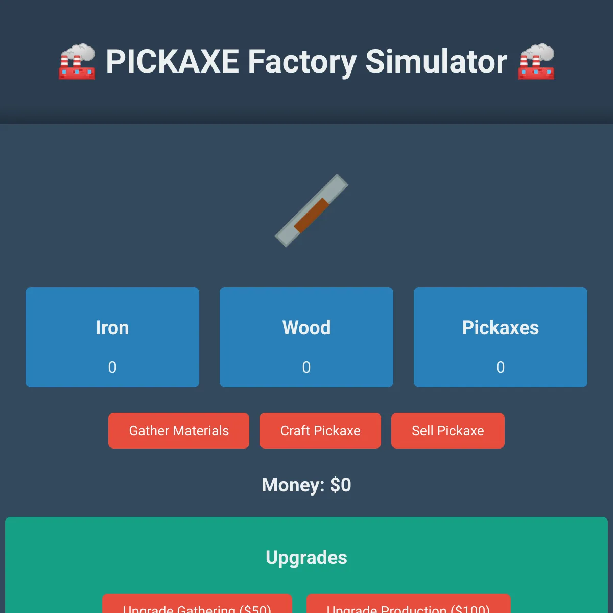 PICKAXE Factory Simulator