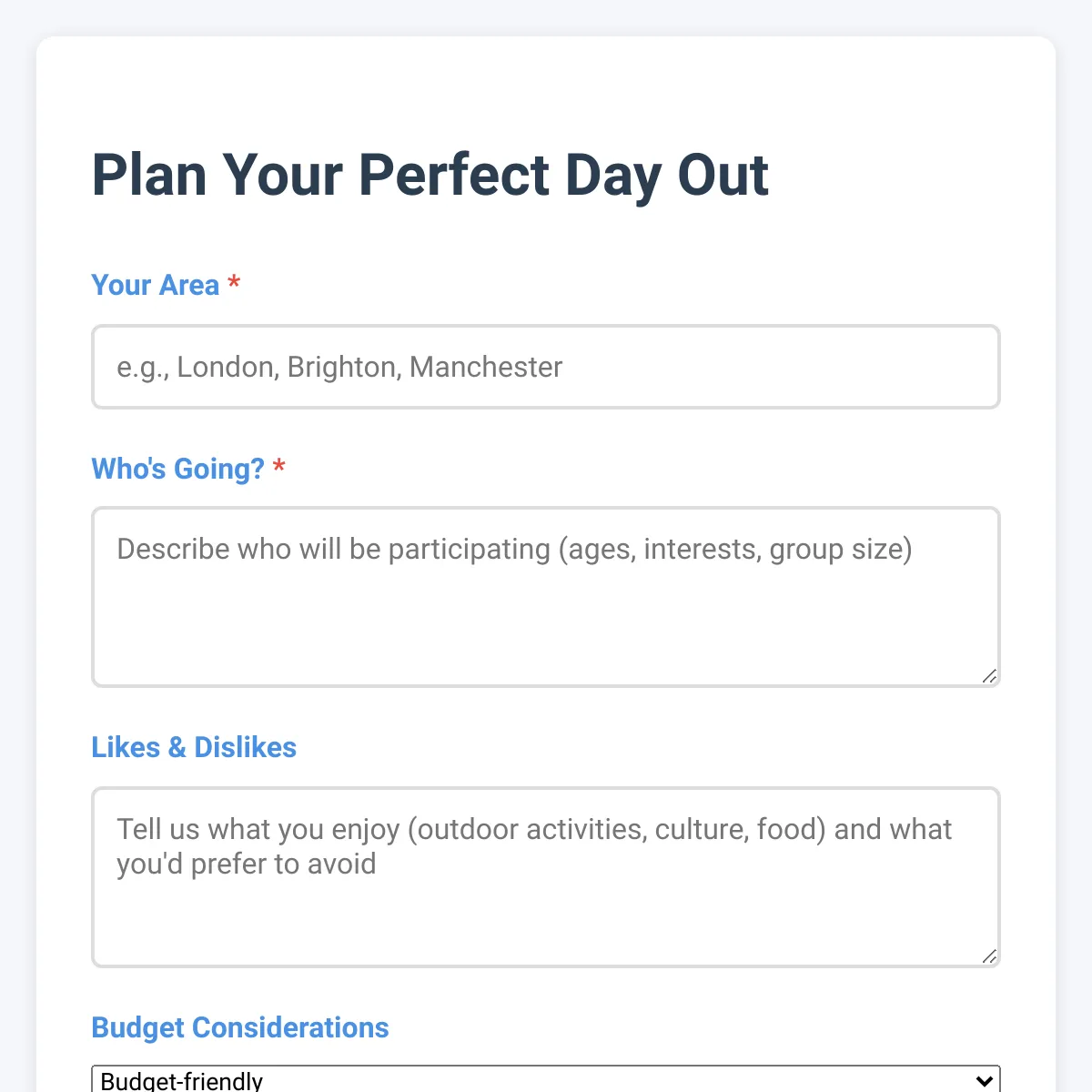 Plan Your Perfect Day Out