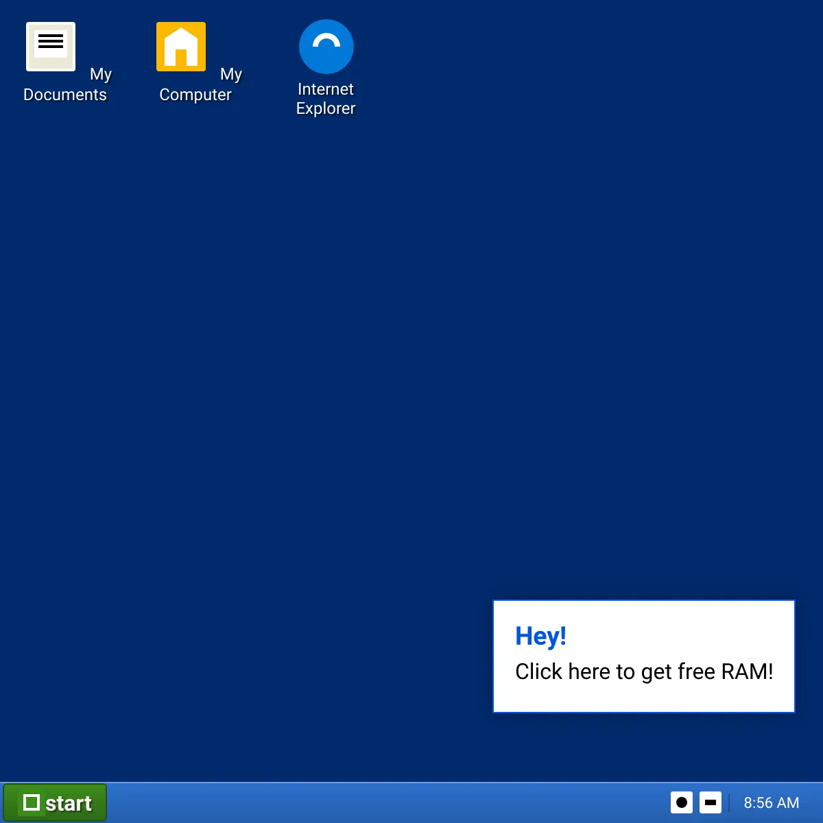 Windows XP-Themed Desktop Simulation