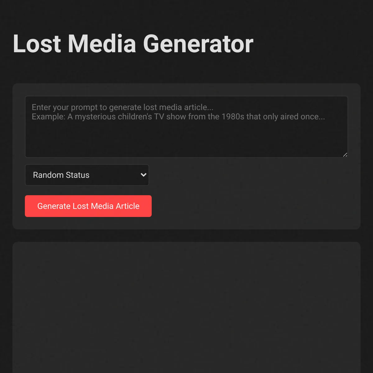 Lost Media Generator