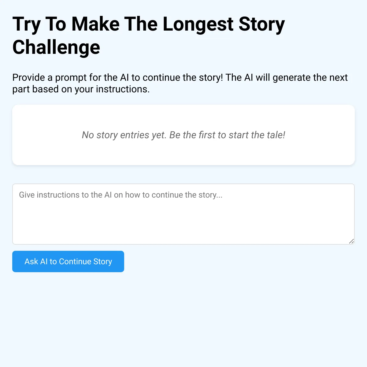 Try To Make The Longest Story Challenge