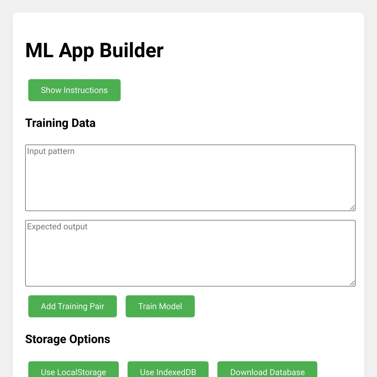 Machine Learning App Builder