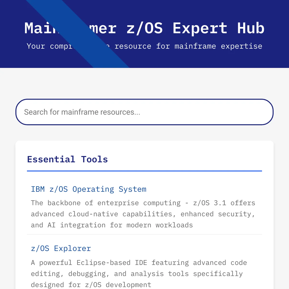 Mainframe z/OS Expert Hub