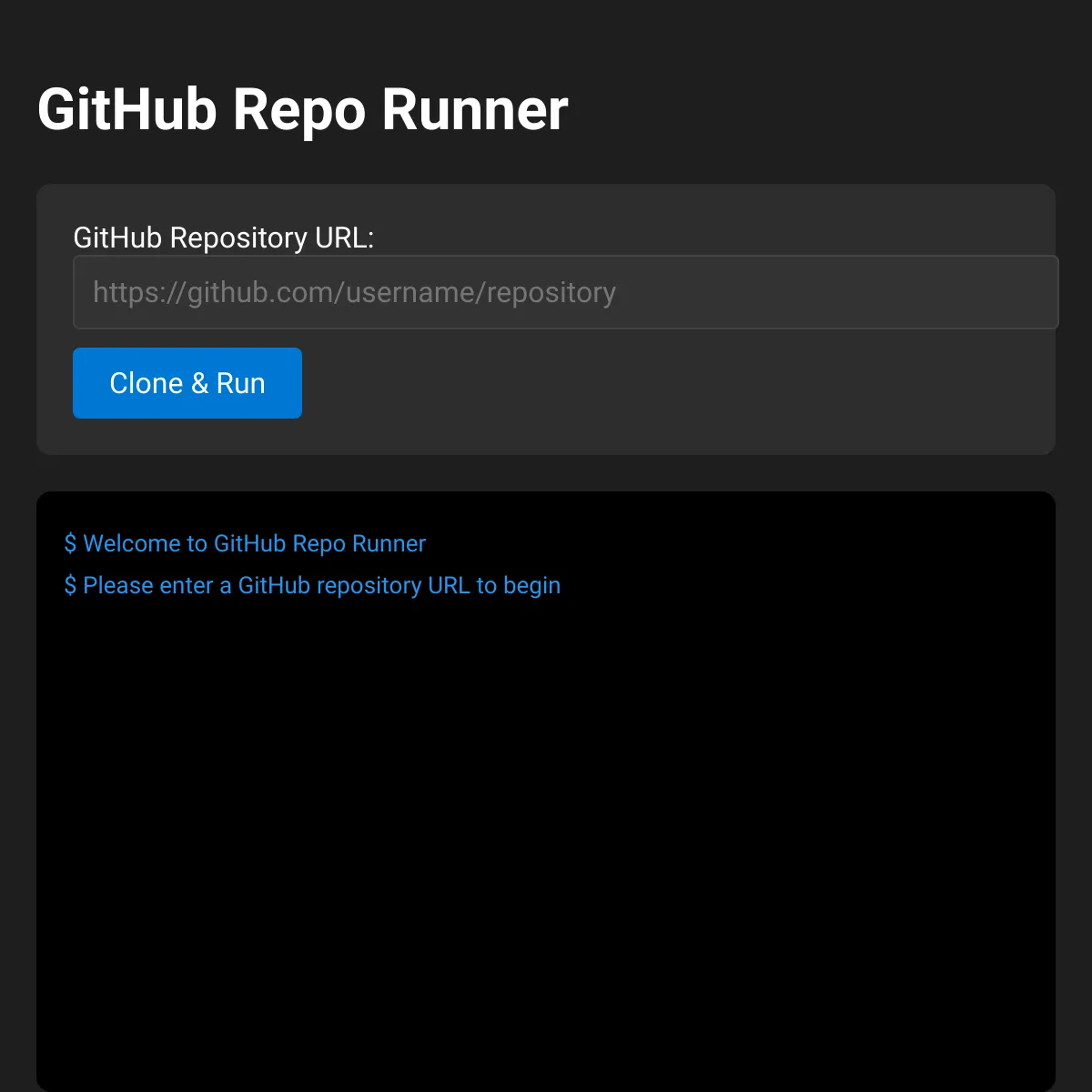 GitHub Repo Runner