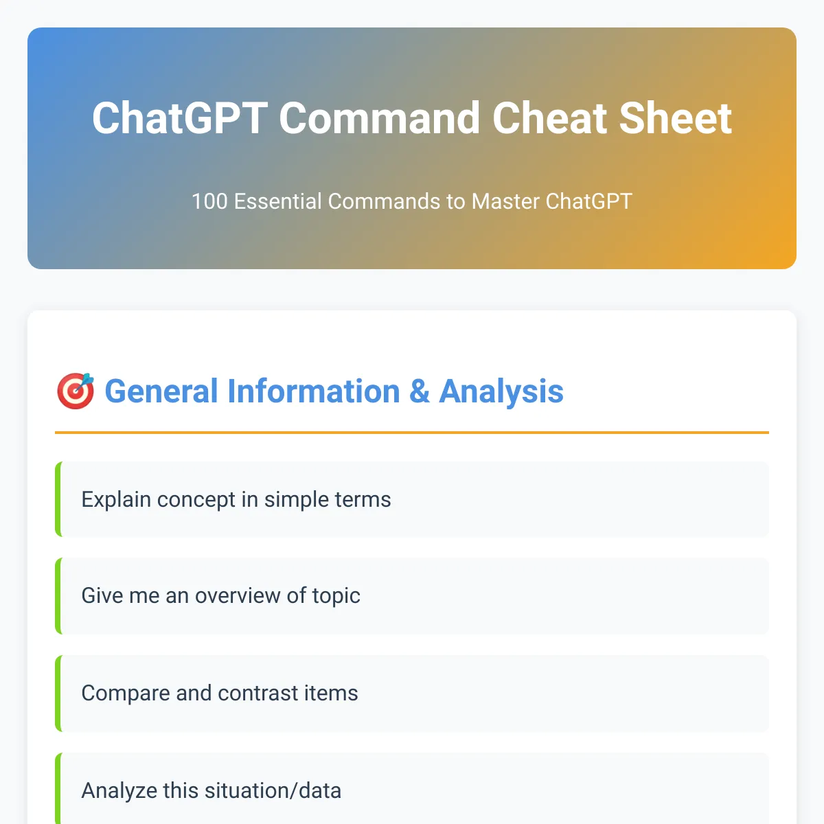 ChatGPT Cheat Sheet - Interactive Guide