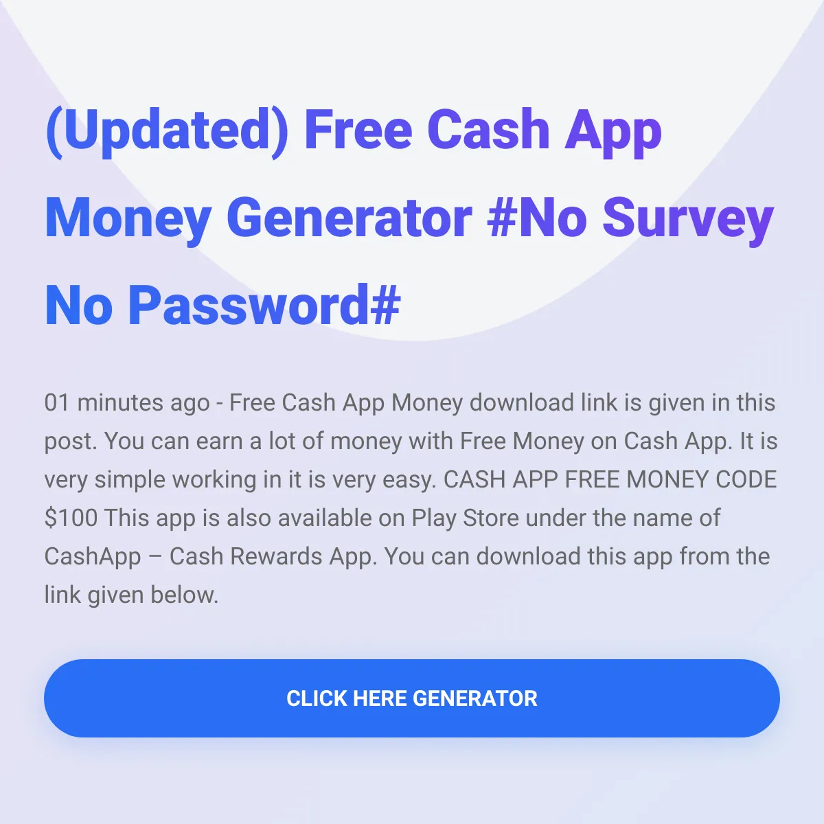 (Updated) Free Cash App Money Generator #No Survey No Password#