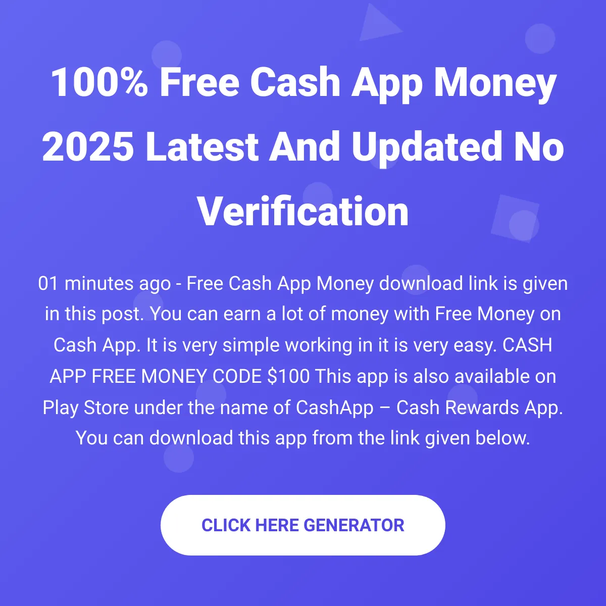 100% Free Cash App Money 2025 Latest And Updated No Verification