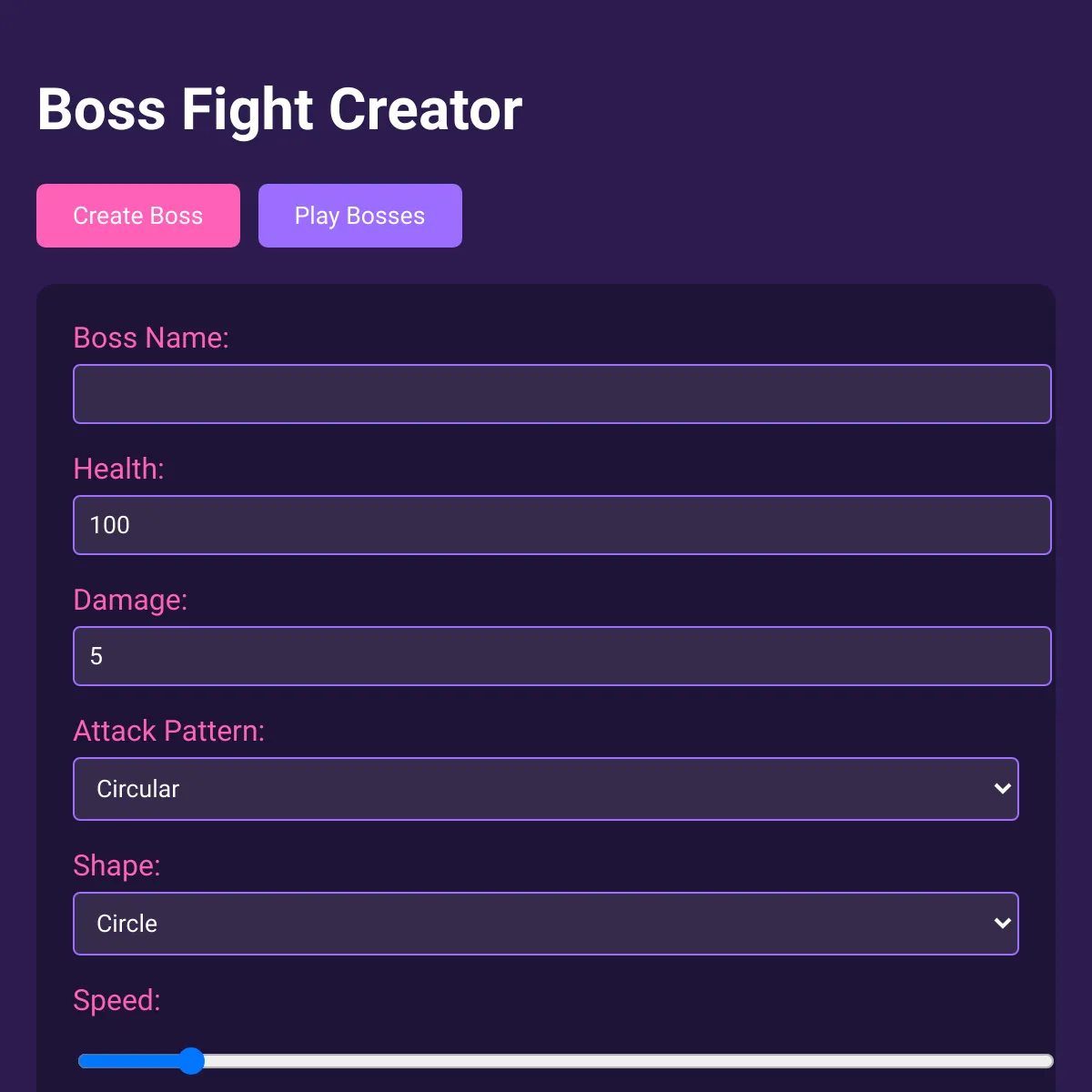 Boss Fight Creator (WIP)
