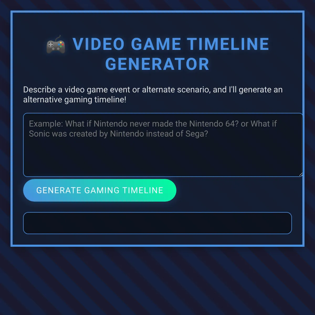 Alternative Timeline Generator