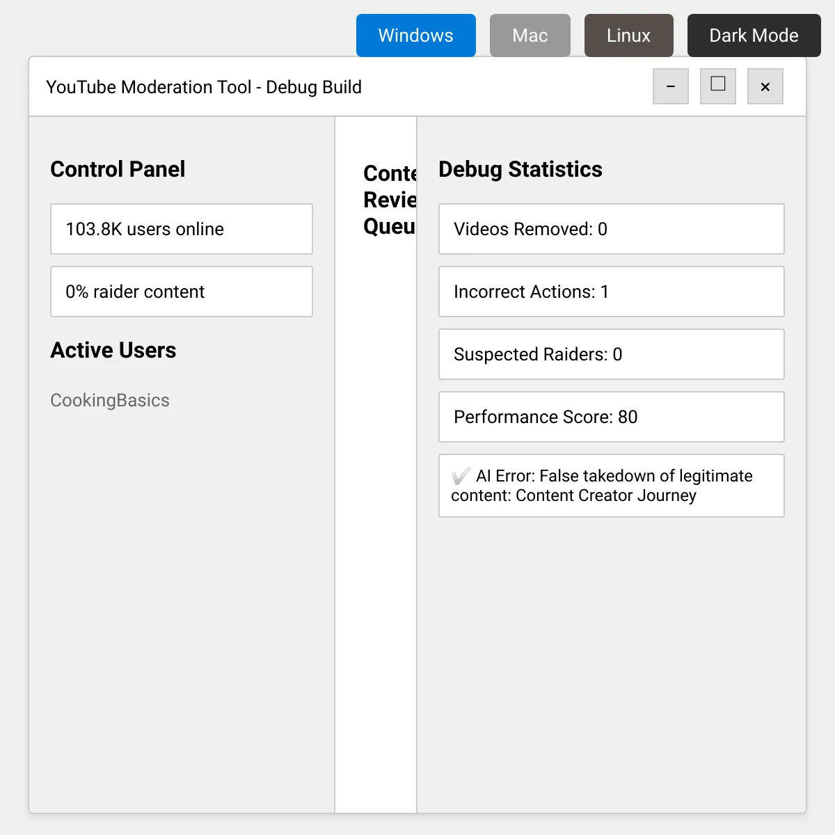 YouTube Moderator Simulator