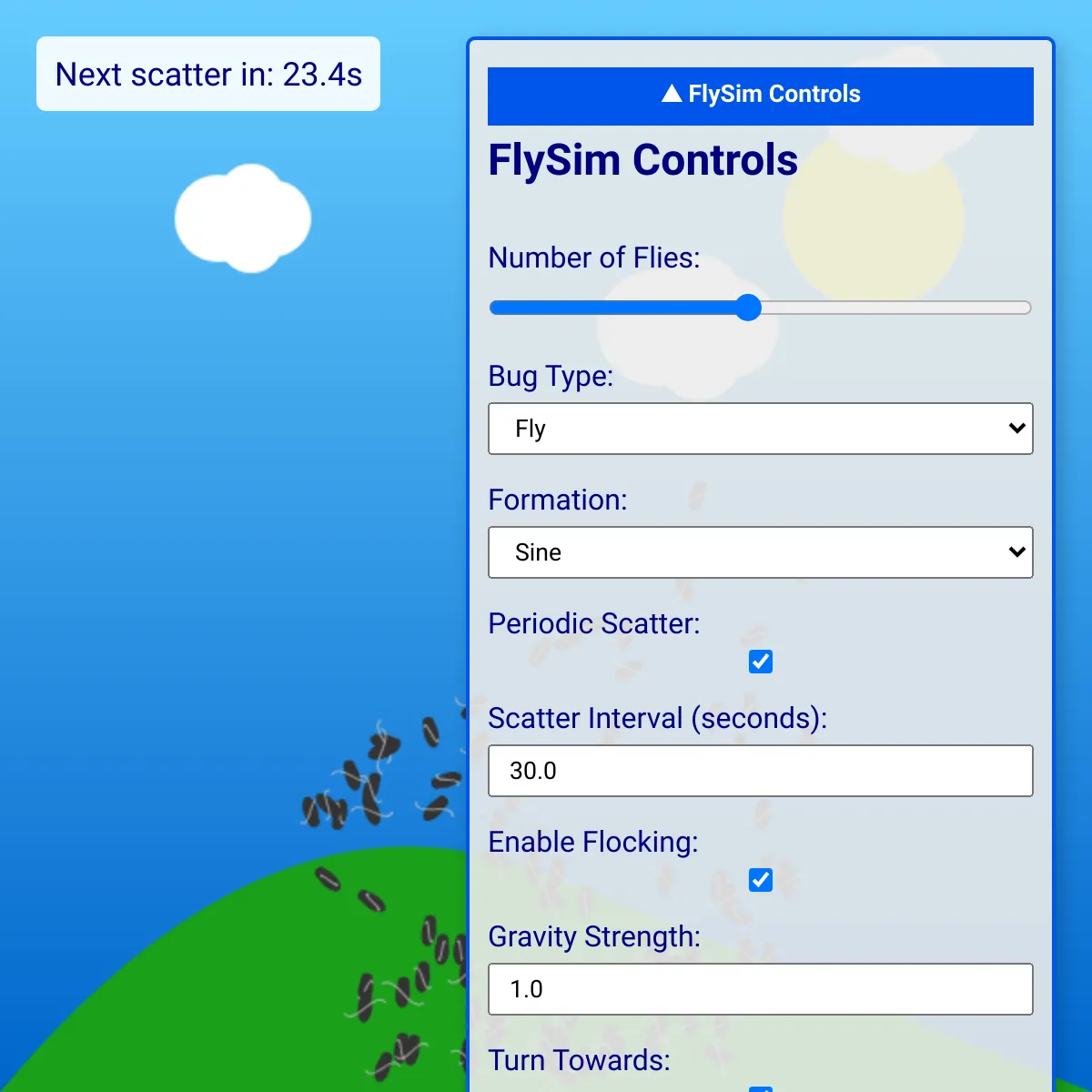 FlySim: Windows XP Fly Swarm